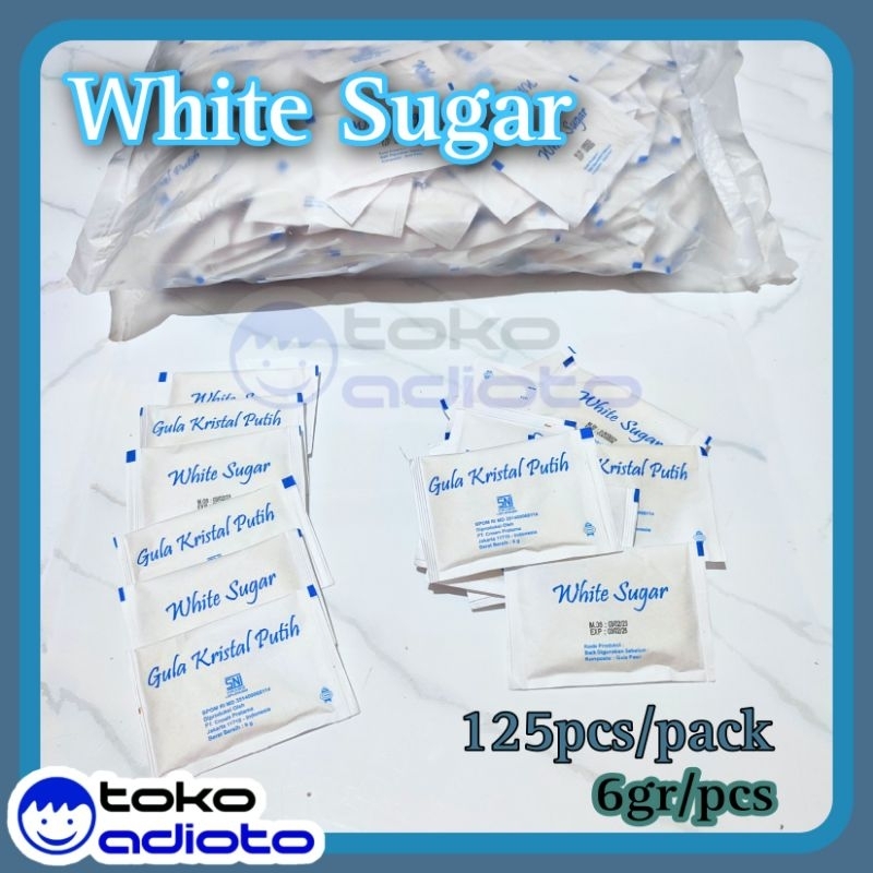 Jual Gula Kristal Sachet 125pcs 6gr / White Sugar / Gula Putih / Gula ...