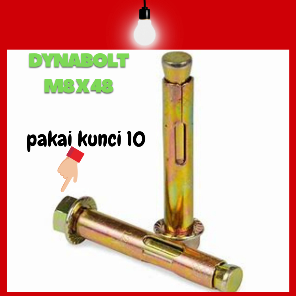 Jual Dynabolt M8/Baut Beton/Dyna bolt M8 x48 | Shopee Indonesia