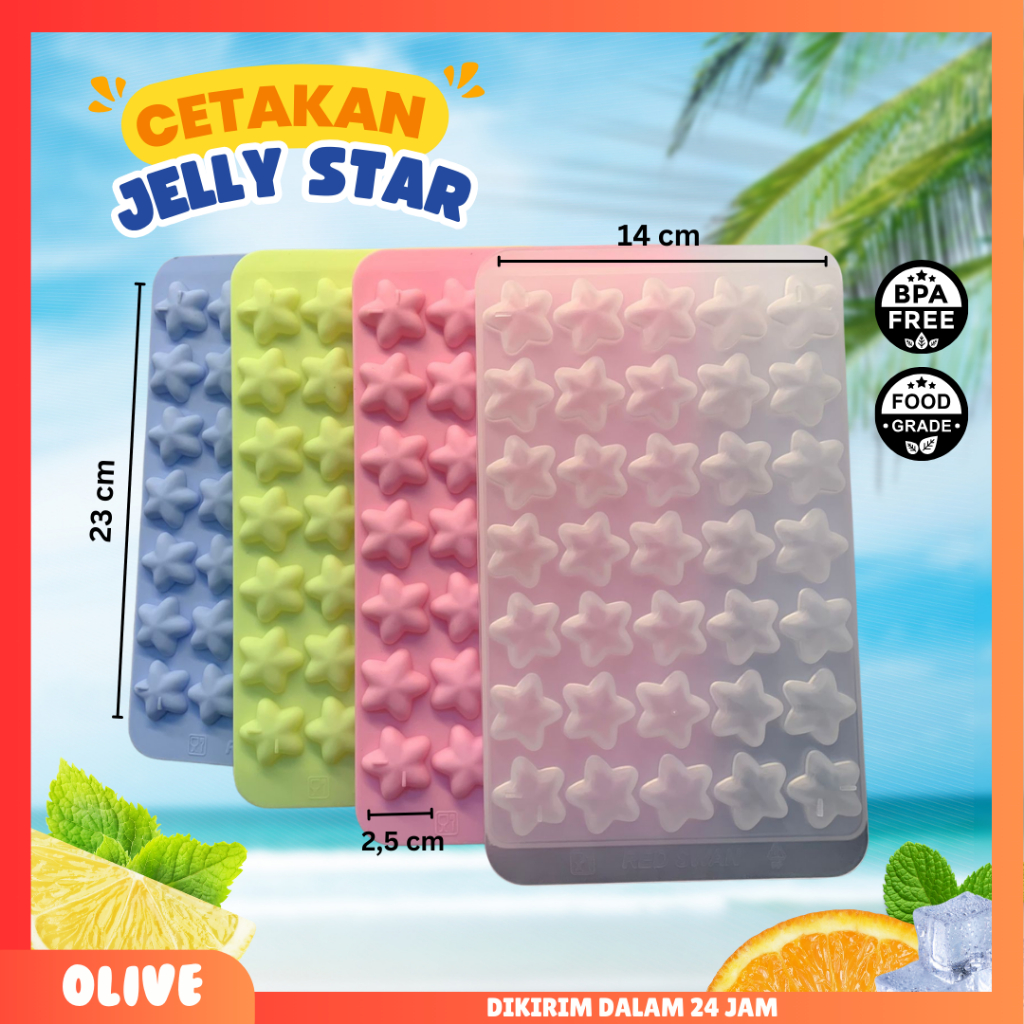 Jual Cetakan Jelly star gemoy viral bentuk bintang 35 lubang / star ...