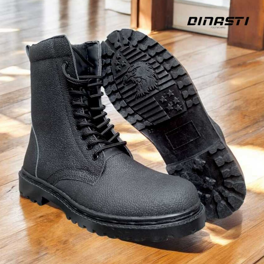 Jual SEPATU PDL KULIT JERUK HITAM SEPATU PDL LINMAS SECURITY POLRI TNI ...