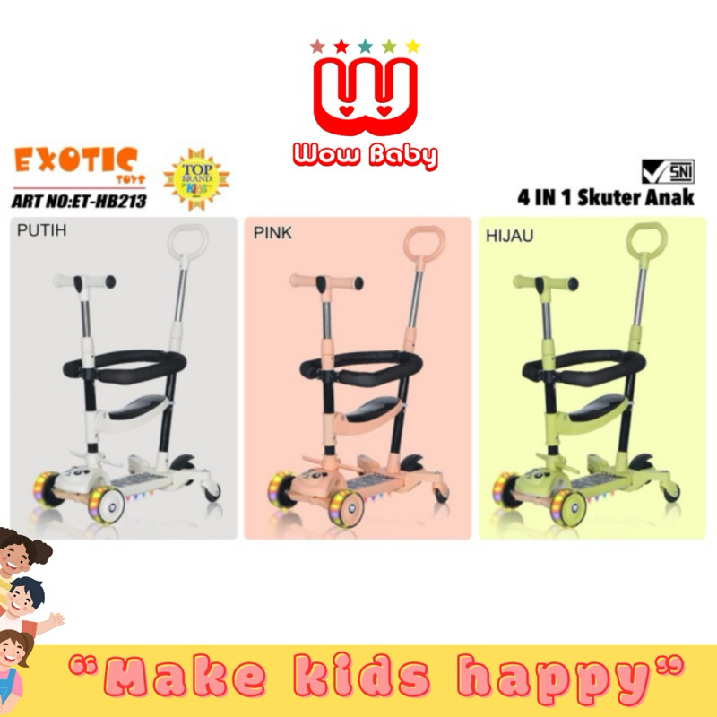 Jual EXOTIC HB 213/ 210 SCOOTER ANAK sekuter dino lampu dudukan kursi ...