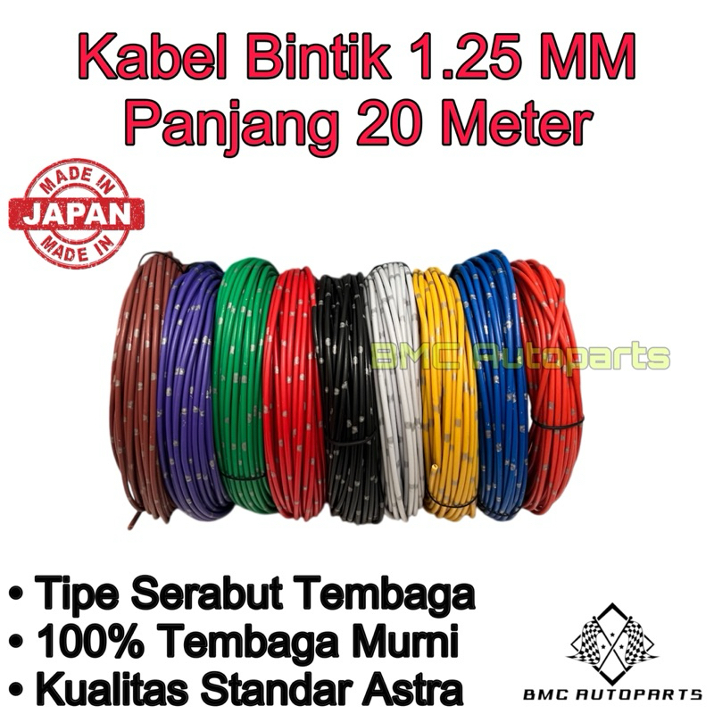 Jual Kabel Roll Bintik Jepang Tembaga 1.25 MM x 20 Meter Standar Astra - Kabel Body Mobil ...