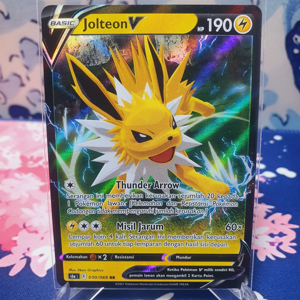 Jual Jolteon V RR S6a 030/069 Pokemon TCG Indonesia Para Eevee Pahlawan | Shopee Indonesia