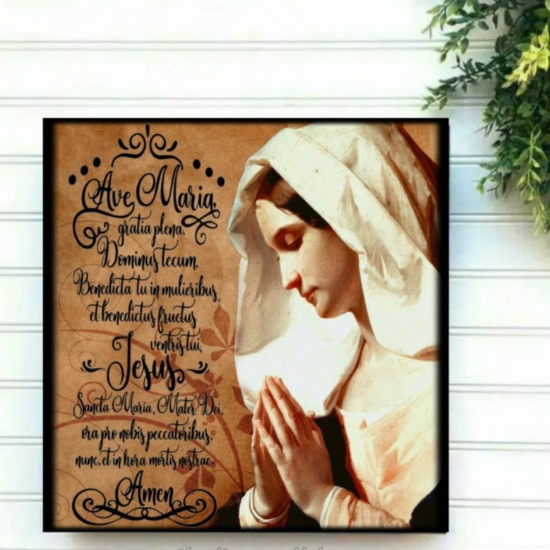 Jual Hiasan dinding Rohani Katolik gambar Bunda Maria doa Ave Maria ...