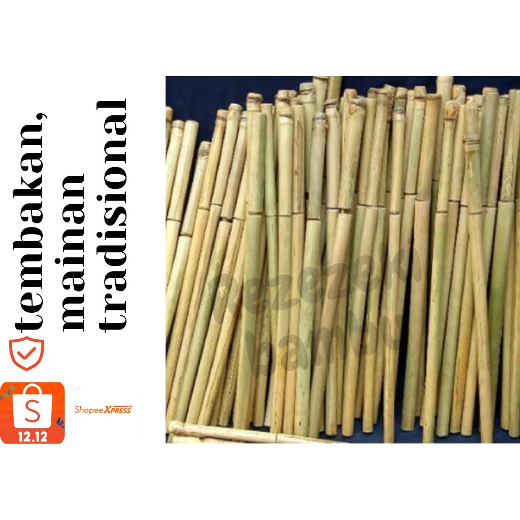 Jual Mainan Tradisional Pletokan 10 pcs Tembakan Bambu. peluru kertas ...