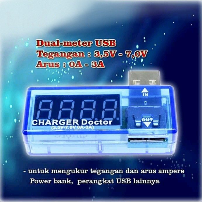 Jual Charger Doctor USB Dual Combo Voltmeter-Amperemeter 3A 3,5V-7V ( seranjana banjarmasin ...