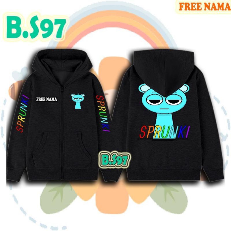 Jual Zipper Hoodie Anak Sprunki Incredibox Character Sprunki SKY ...