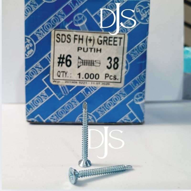 Jual #6X38 SDS FH (+) GREET PUTIH SEKRUP SDS FH (+) GRC 6X38 LION KALSI ...