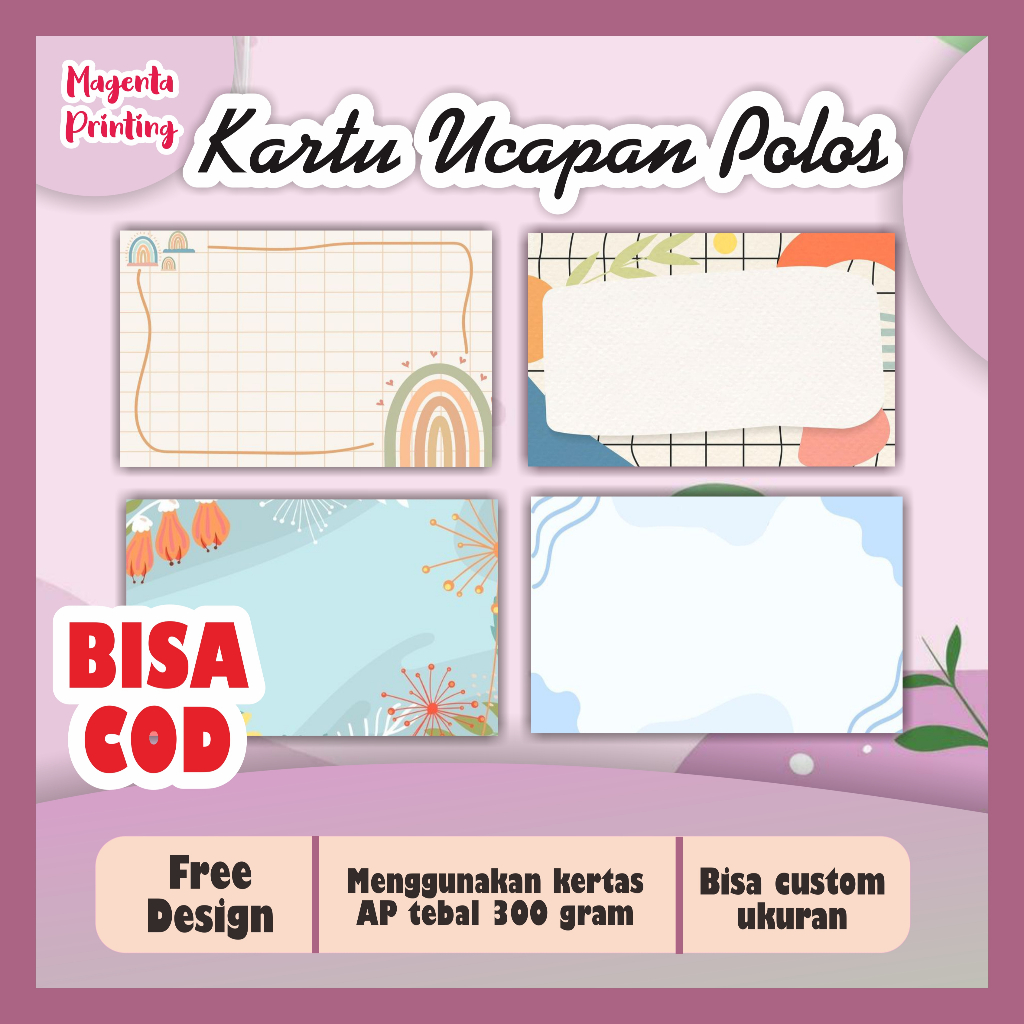 Jual KARTU UCAPAN POLOS / GIFT CARD POLOS / THANK YOU CARD CUSTOM ...