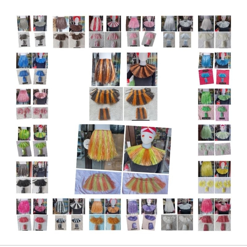 Jual SATU SET Rok Rumbai Tali Rafia HAND MADE 30 cm Untuk Anak - Anak ...