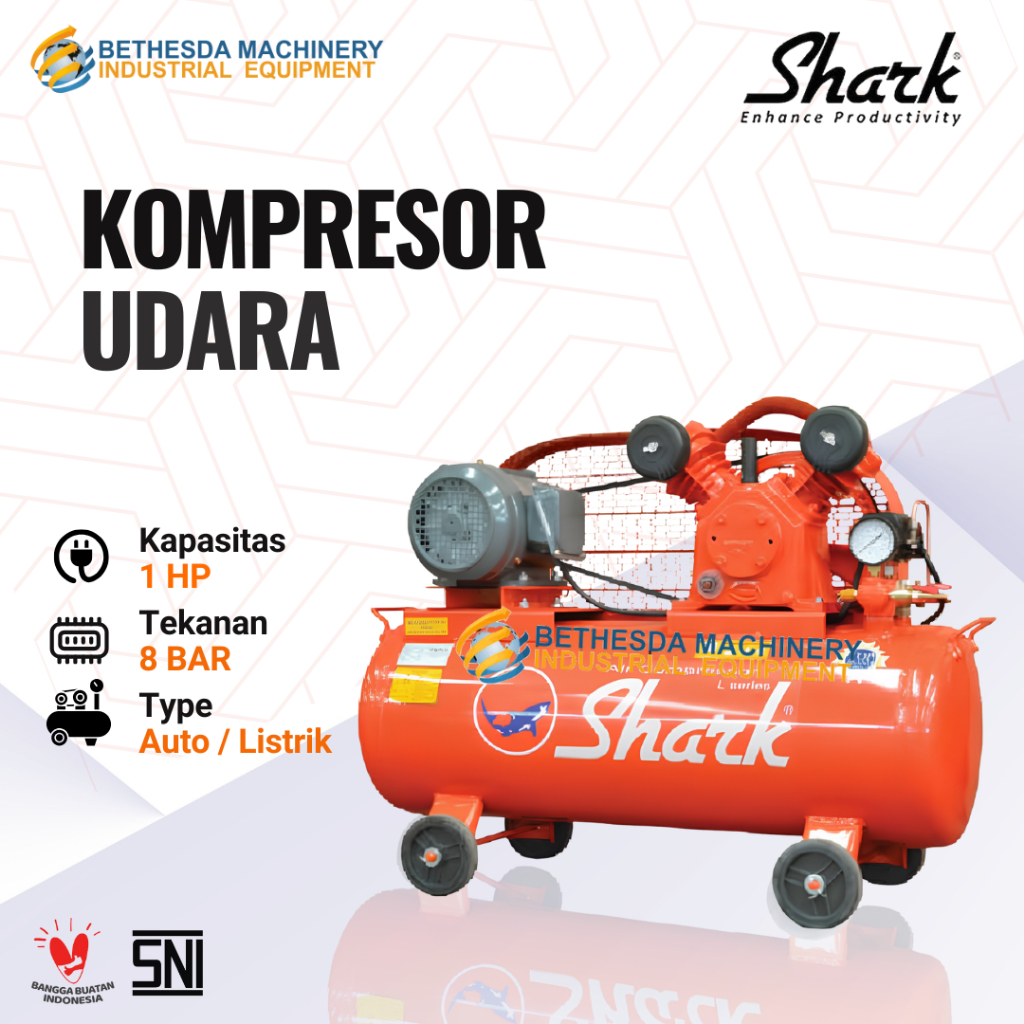 Jual Compressor Angin 2Hp / Shark kompresor udara 1 HP Motor Listrik ...
