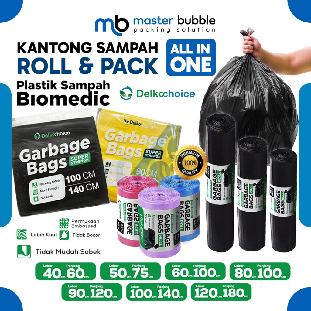Jual Plastik Sampah Roll & Pack Hitam Warna Kantong Kresek / Trash Bag / Garbage Bags Tebal ...