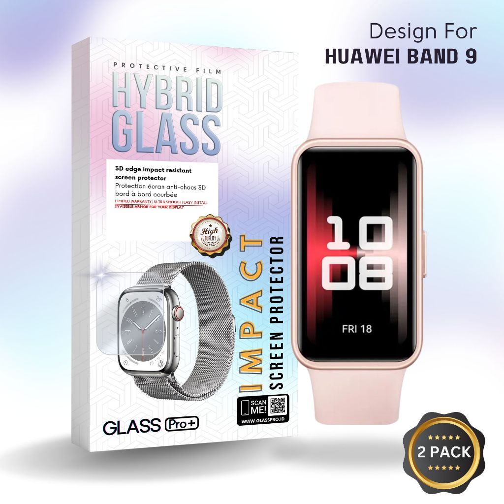 Jual Hybrid Glass Premium Anti Gores Hydrogel For Huawei Band 9 Full Cover Screen Protector ...