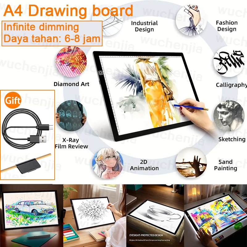 Jual [ready stock]A4 LED Drawing Tracing Board/ Papan Gambar LED yang ...