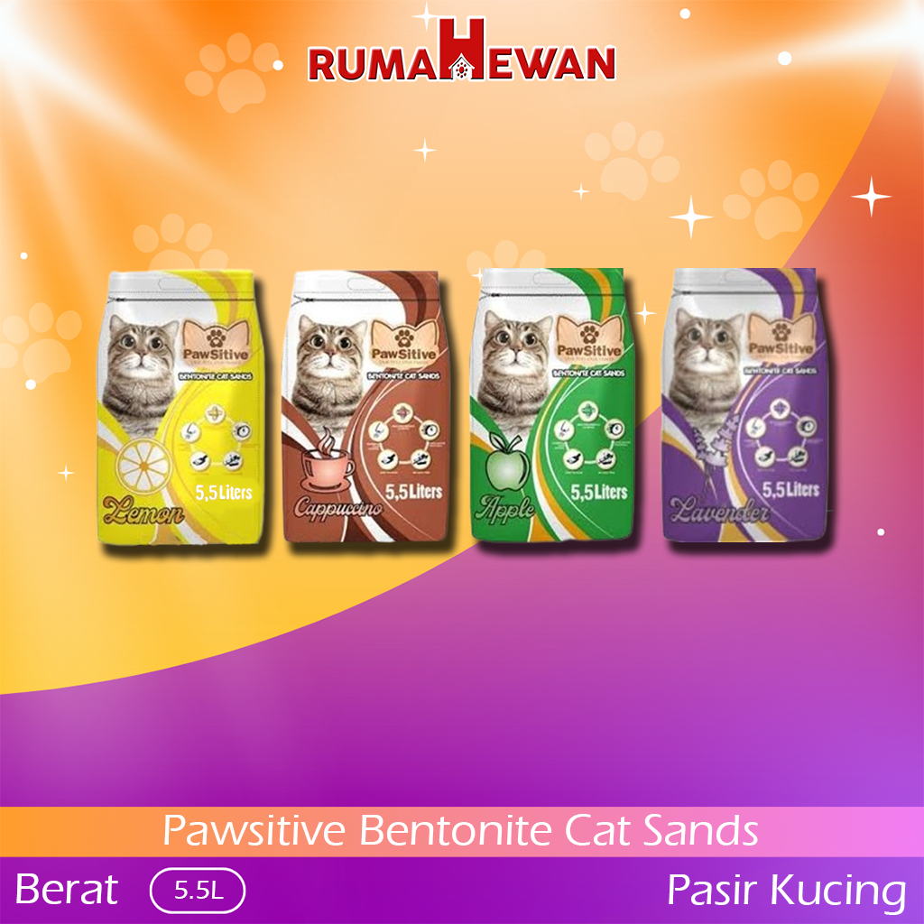 Jual Pasir Gumpal Pawsitive 5,5 Liter - Pasir Kucing | Shopee Indonesia