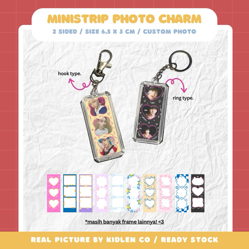 Jual ministrip clear charm 2 sisi ♡ acrylic mini photostrip custom ...
