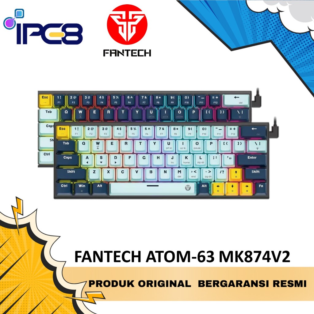 Jual FANTECH KEYBOARD ATOM63 / ATOM-63 MK874V2 / MK874-V2 WIRED ...