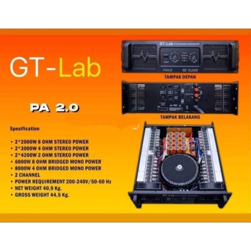 Jual POWER AMPLIFIER RDW GT LAB PA 2.0 Original 2X2000watt | Shopee ...