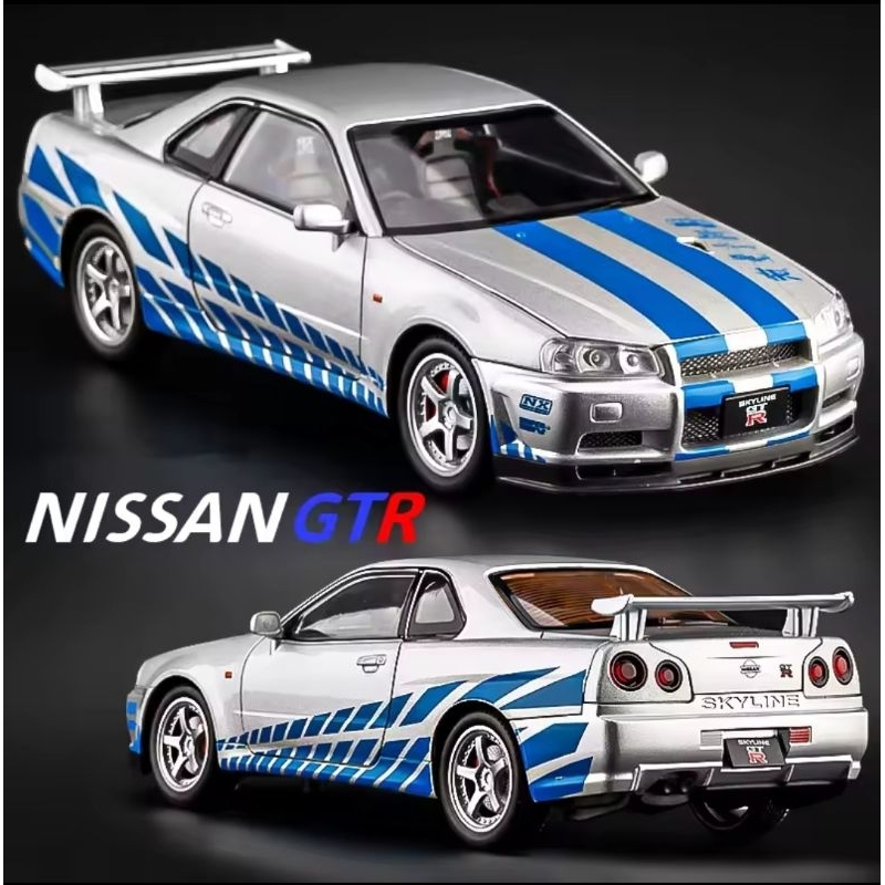 Jual Diecast Mobil Miniatur Nissan GTR R34 Diecast Skala 1:32 Fast and Furious JDM Car R34 ...