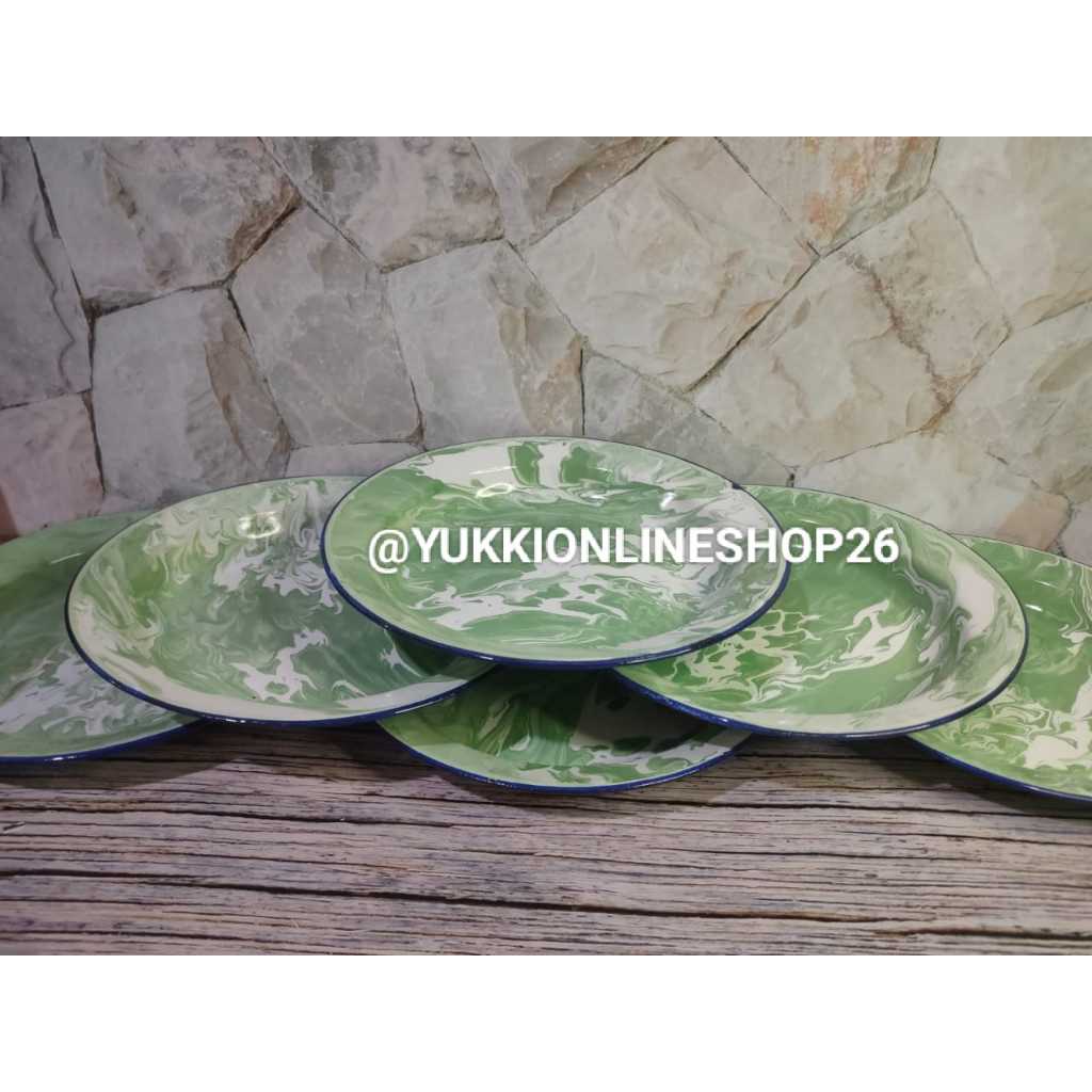 Jual piring seng enamel/piring seng 6pcs/12pcs/1pcs(piring seng jadul ...