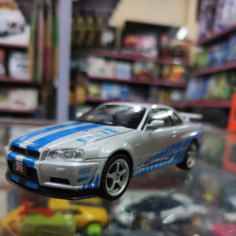 Jual miniatur fast furious nissan gtr r34 bryan skyline 1 32 | Shopee ...