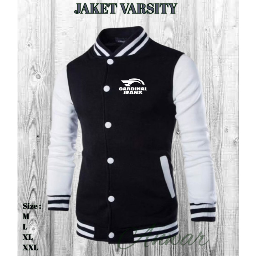 Jual Jaket Varsity Cardinal Jeans Logo Putih How To Style Varsity ...