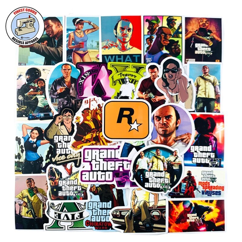 Jual Grand Theft Auto GTA Sticker Set 50pcs | Shopee Indonesia
