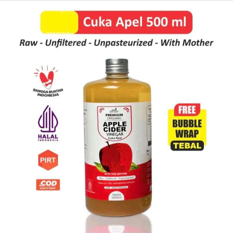 Jual Cuka Apel Premium Organik 500 ml Pilihan Yang Lebih Sehat Bottle ...