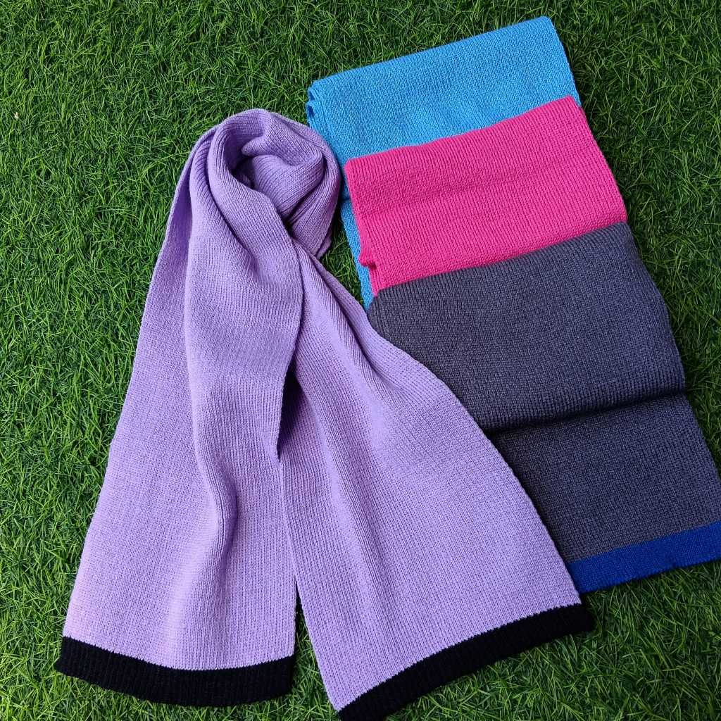 Jual Syal Outfit Pria Wanita Polos Merah Putih Musim semi Musim Dingin ...