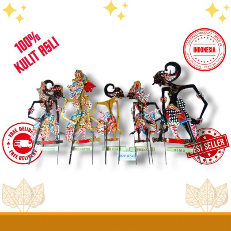 Jual Wayang Paket 5 Bimo Kresno Bolodewo Gatutkaca Arjuna | Shopee ...
