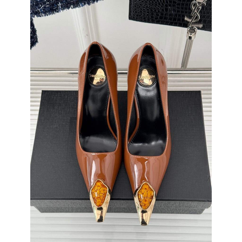 Jual YSL Sepatu Hak Tinggi dengan Hiasan Batu Mulia | Shopee Indonesia