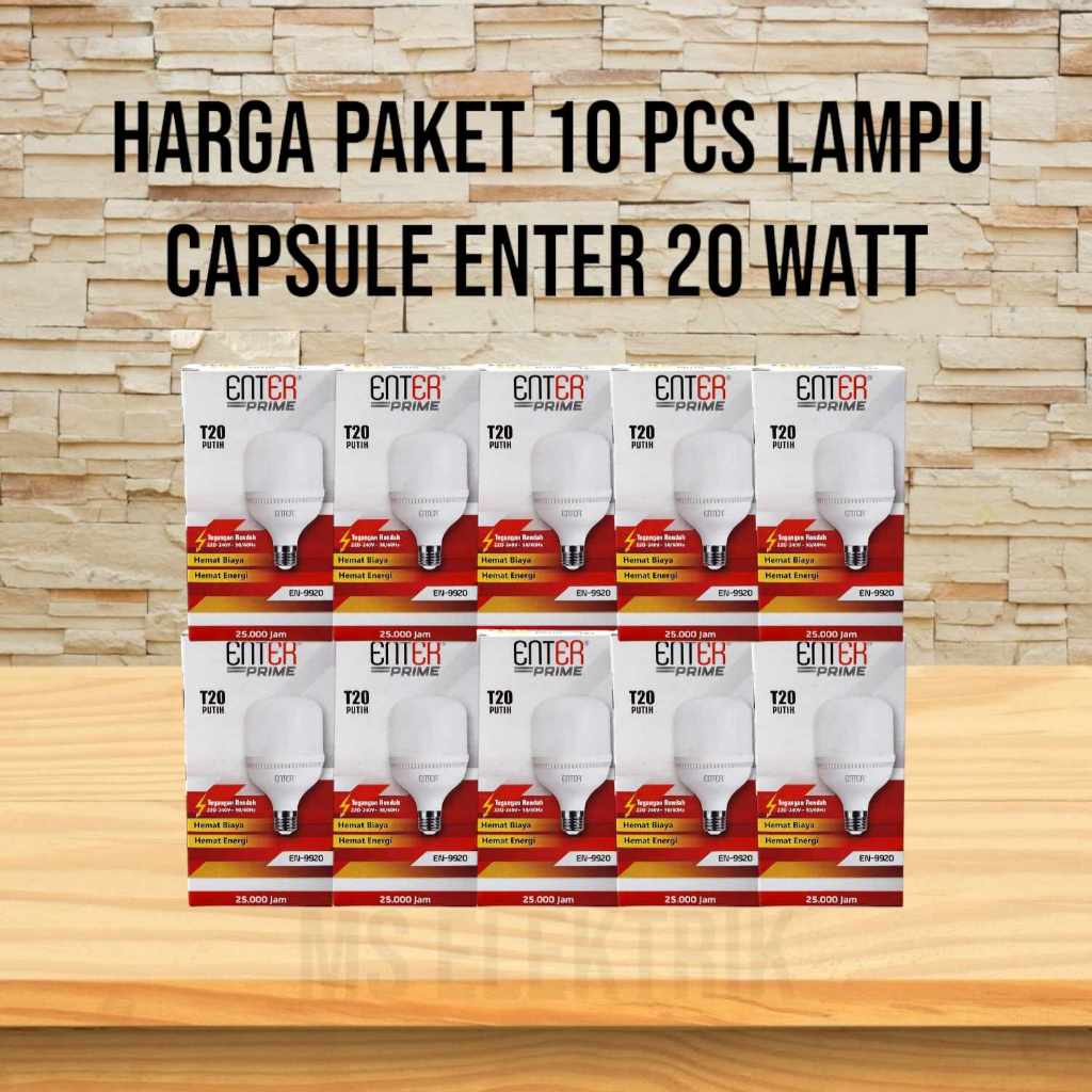 Jual ENTER Prime 20 Watt Lampu LED Capsule Cahaya Putih Harga Paket Isi ...