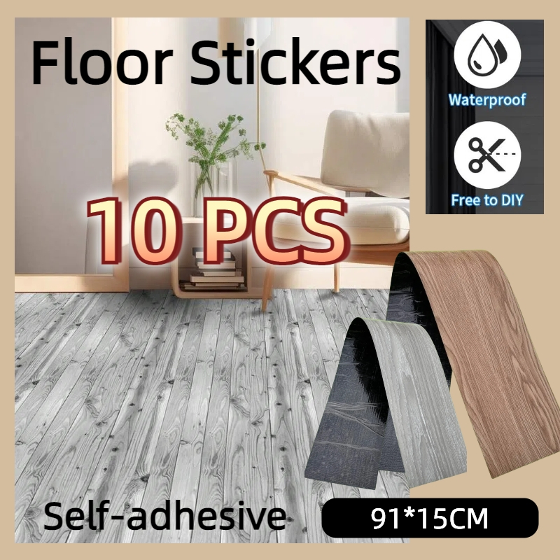 Jual Lantai vinly parket kayu stiker Ukuran 91.5x15.2cm / Floor Vinyl ...