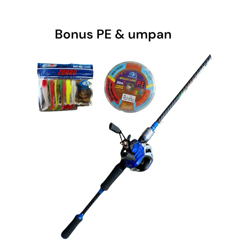 Jual pancing satu set BC zinitsu & joran helios bonus umpan & PE | Shopee Indonesia