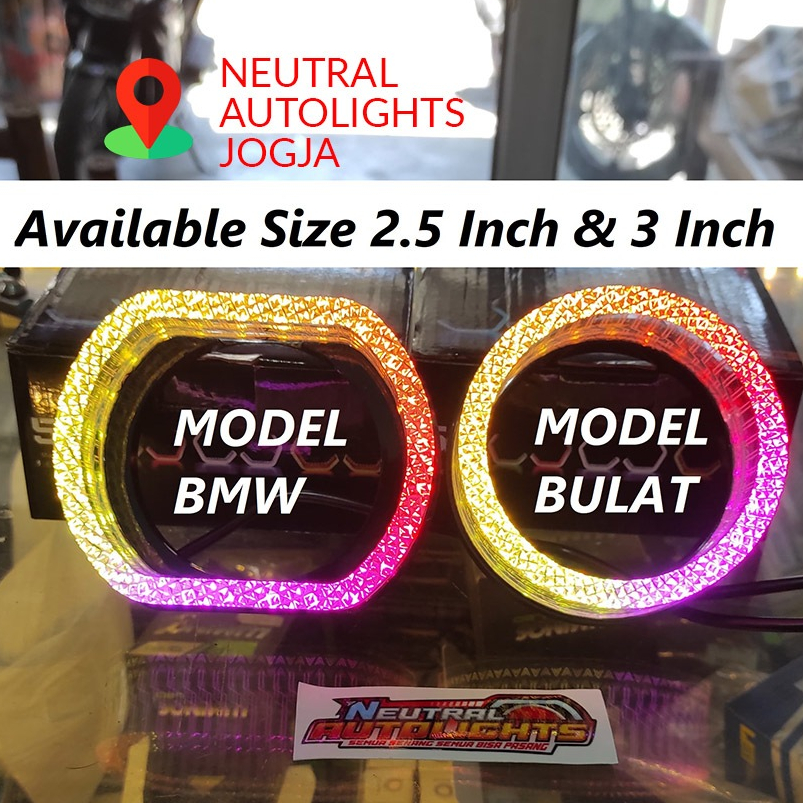 Jual COVER 5D RGB BMW BULAT AKRILIK SHROUD BILED Ring Kristal 2.5 dan 3 ...