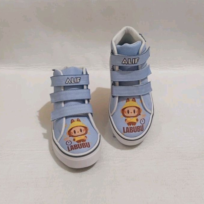 Jual Sepatu anak karakter Labubu biru | Free cetak nama & foto | model ...