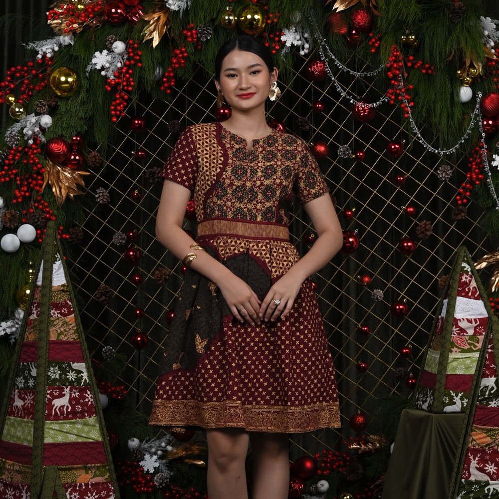 Jual NONA RARA - Jingle Sembagi D0502, Baju kerja dress batik wanita ...