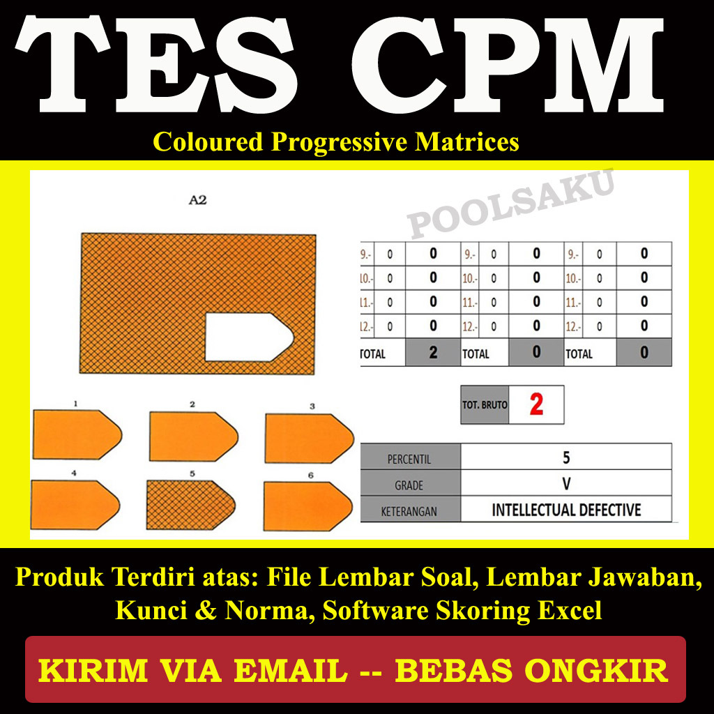 Jual Software Tes Psikologi Psikotes CPM / Tes IQ Inteligensi ...