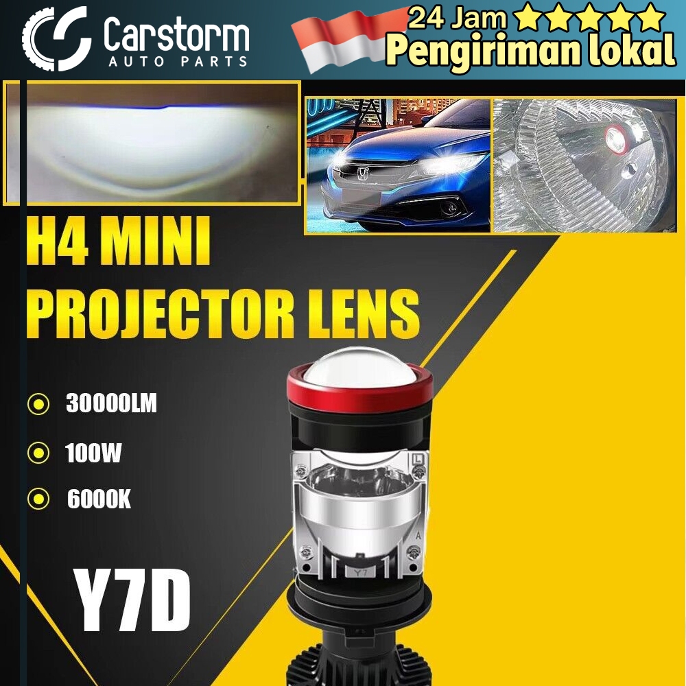 Jual Carstorm Y7D H4 Super Bright LED Headlight Car H4 Mini Projector Lens Bulb | Shopee Indonesia