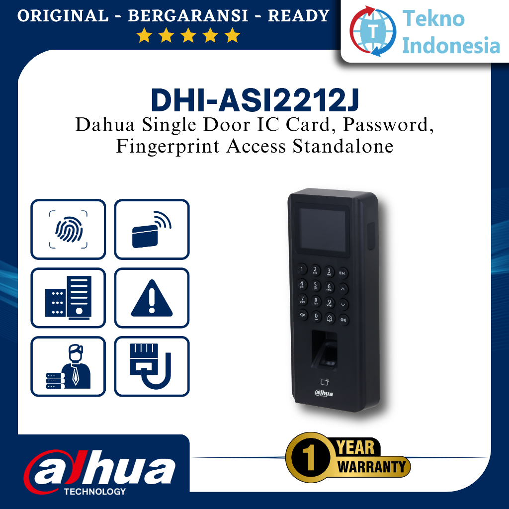 Jual Dahua ASI2212J Single Door IC Card Password Fingerprint Access ...