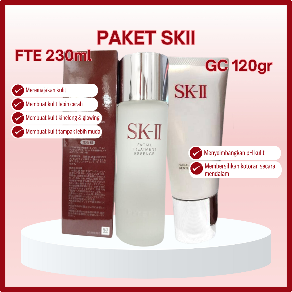 Jual SKII SK-II SK2 Cleanser 120gr + FTE 230ml | Facial Treatment - PAKET FULL SIZE | Shopee ...