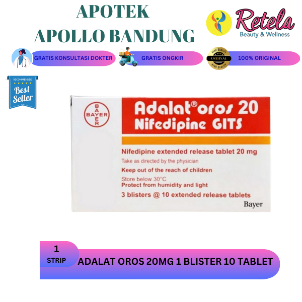 Jual ADALAT OROS 20MG 1 BLISTER 10 TABLET | Shopee Indonesia