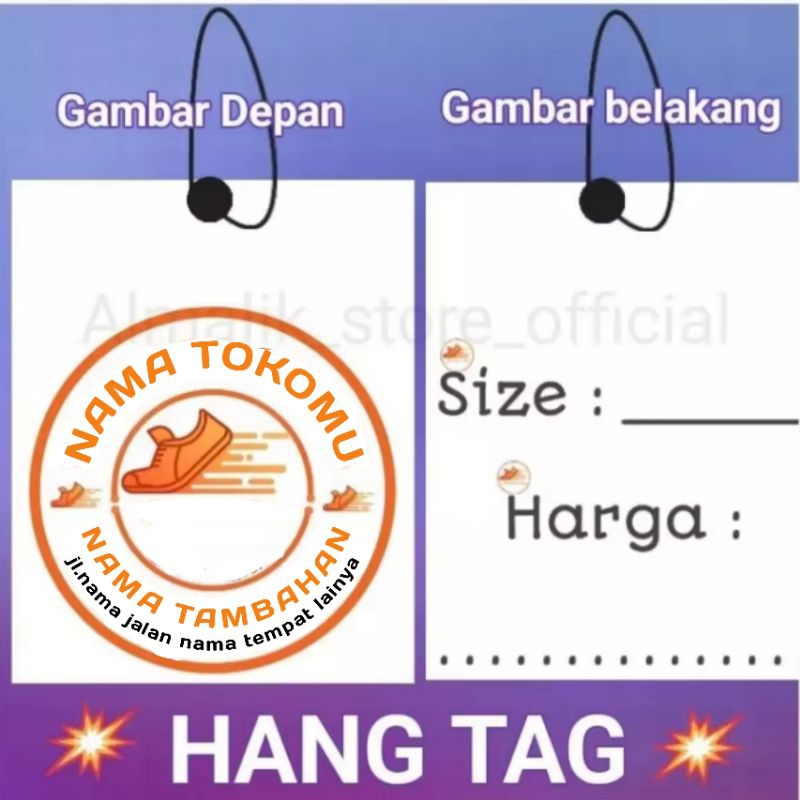 Jual Cetak Hang Tag custom 2 sisi depan belakang handtag label baju ...
