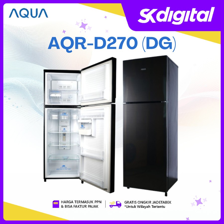 Jual Kulkas Aqua AQR-D270 Kulkas 2 pintu 2 Door Refrigerator AQR-D270 | Shopee Indonesia