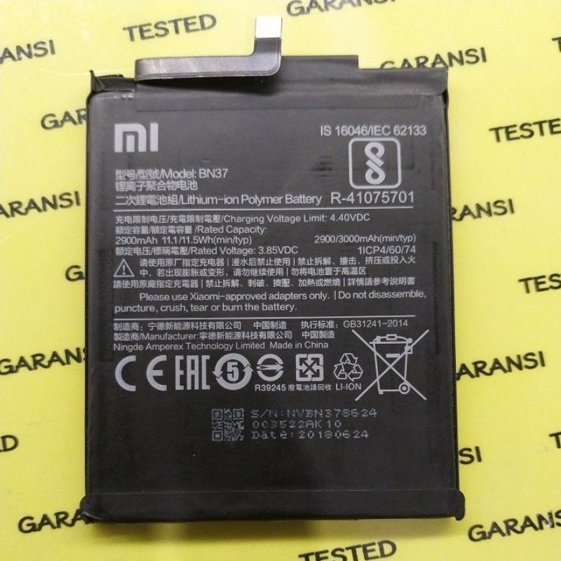 Jual Baterai XIAOMI REDMI 6 • REDMI 6A BN37 Bekas Copotan Tested Normal ...