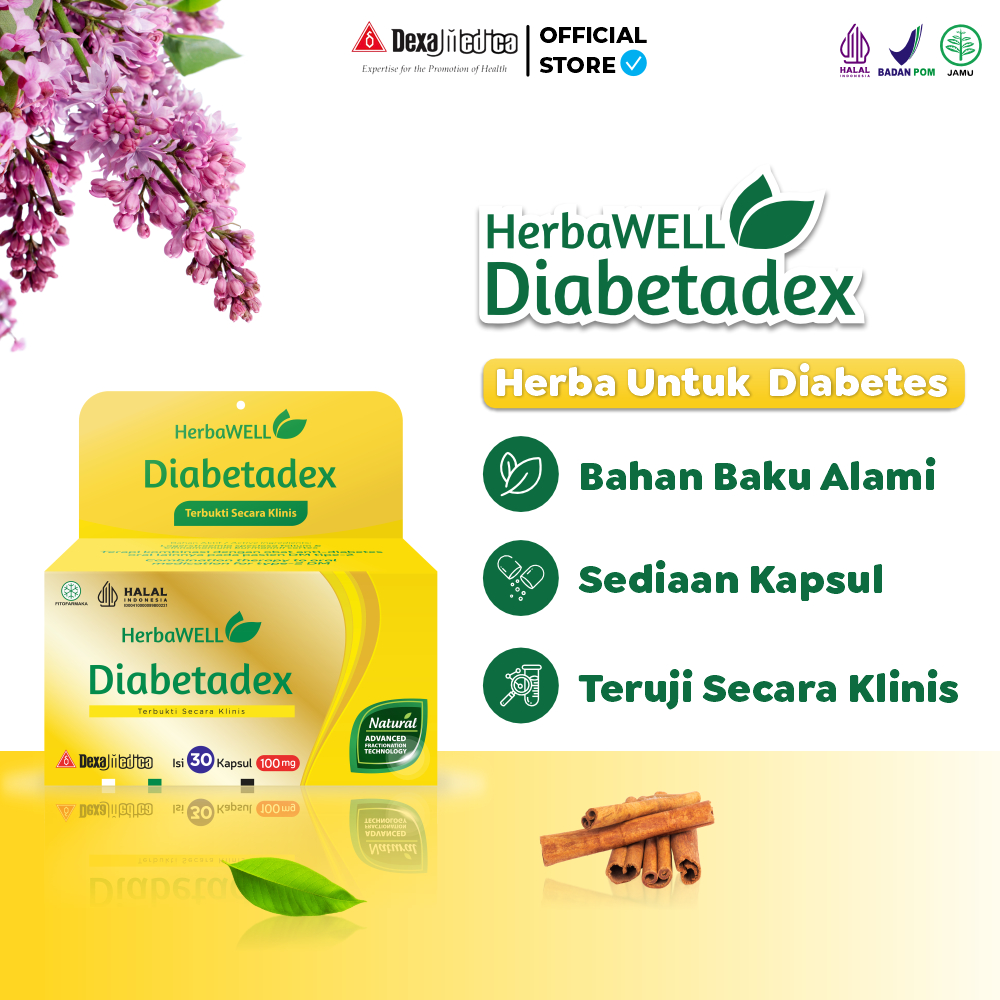 Jual Herbawell Diabetadex Botol 100mg (30 Kapsul) | Shopee Indonesia