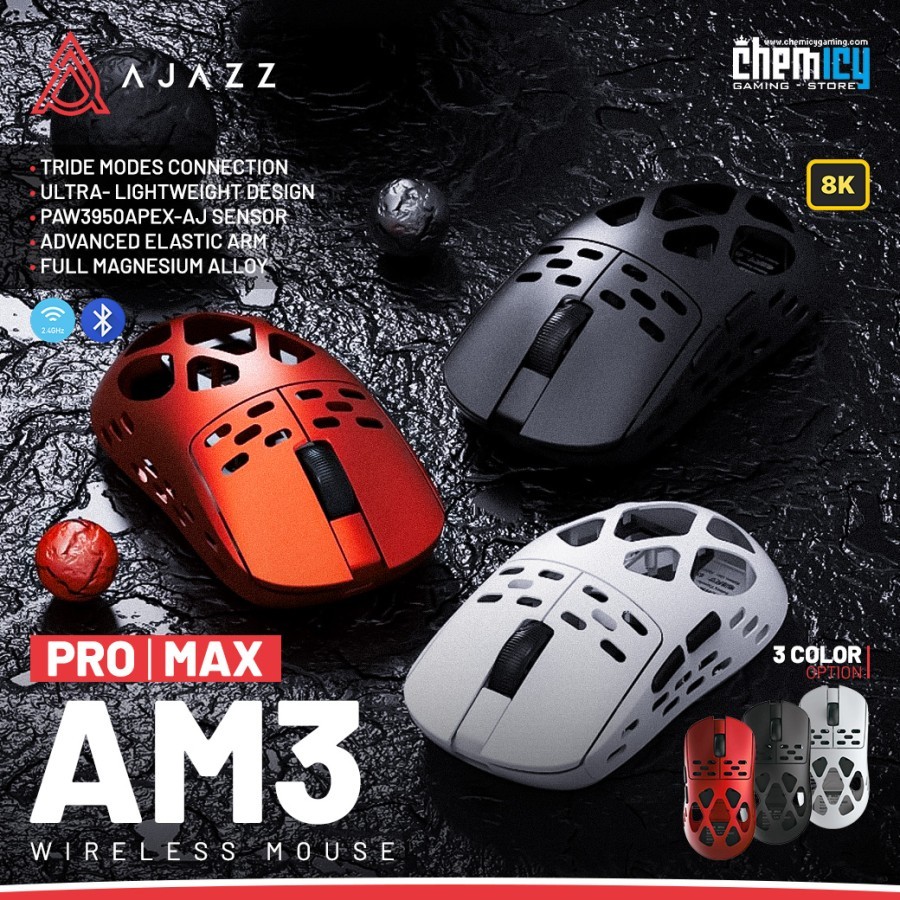 Jual Ajazz AM3 Pro / AM3 Max Ultra-lightweight Magnesium Wireless ...