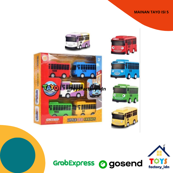 Jual Set Tayo Bus Mainan Anak 5 Pcs Nana Tayo Lani Gani Rogi Mobil Toys ...