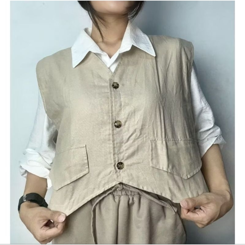 Jual YURA Vest - Vest Outer Rompi Wanita Atasan Crop Top Murah luaran ...