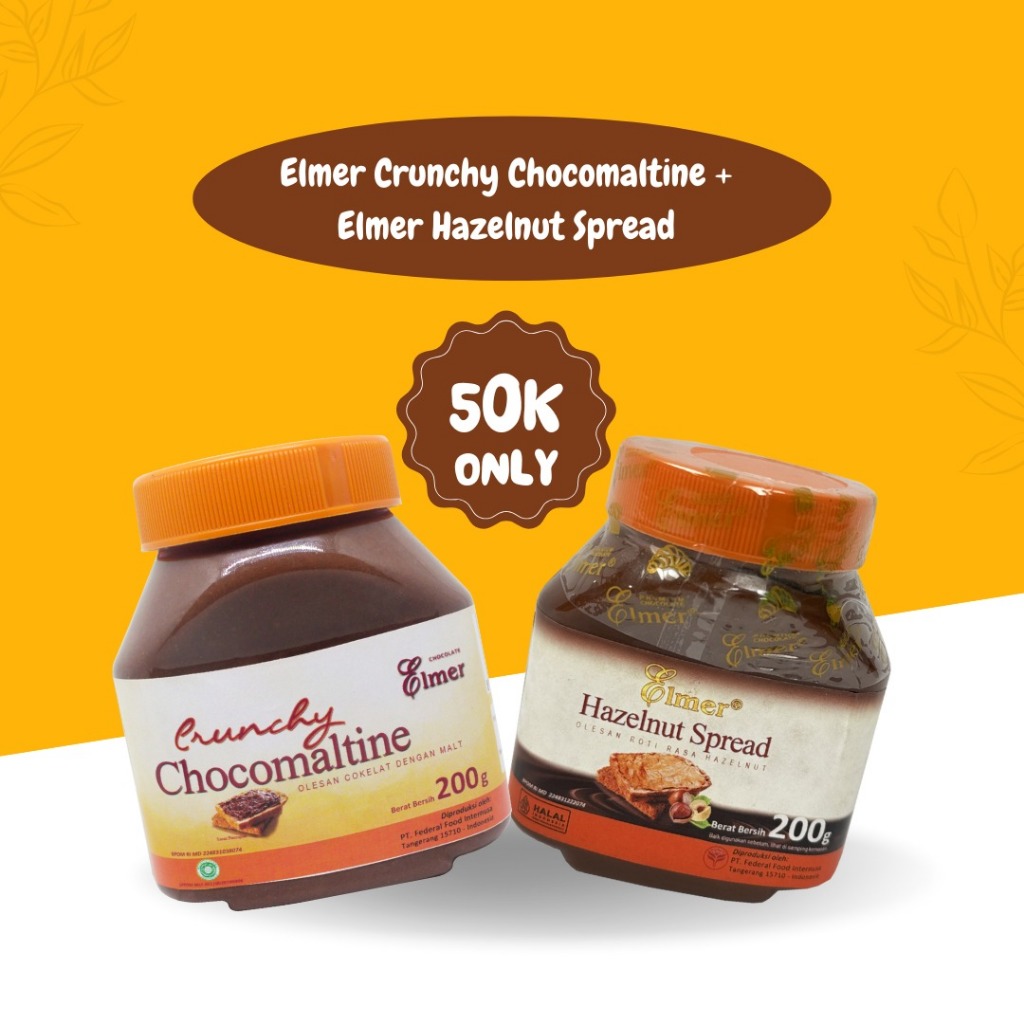 Jual SPESIAL BUNDLING - ELMER SPREAD CRUNCHY CHOCOMALTINE + ELMER ...